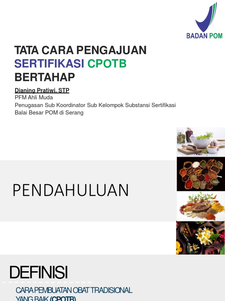 Tata Cara Pengajuan Sertifikasi CPOTB Bertahap | PDF