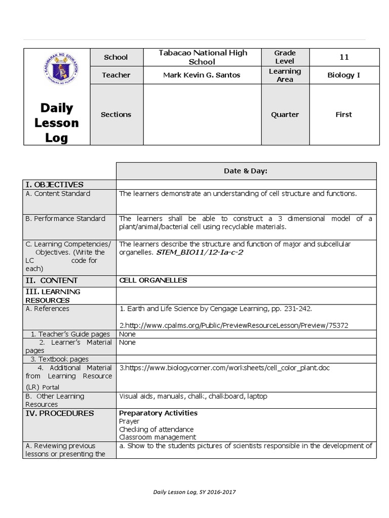 Biology Lesson on Cell Structure | PDF