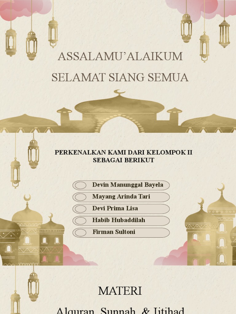 Alquran Sunnah Ijtihad Kelompok 2 | PDF
