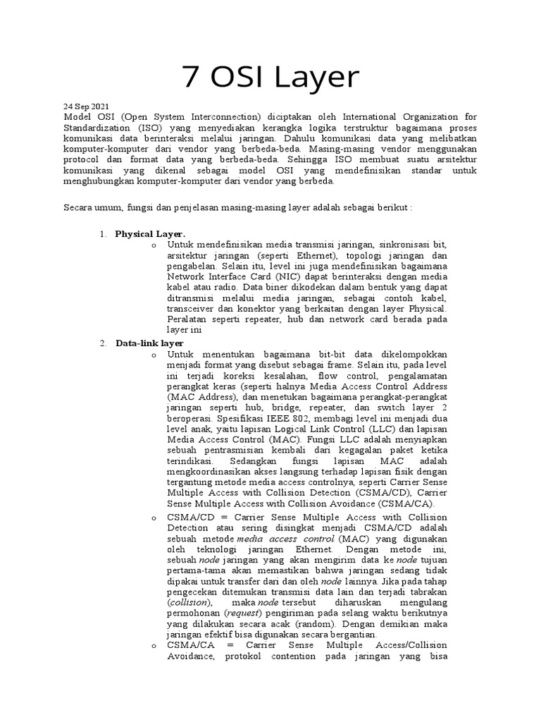 7 OSI Layer | PDF