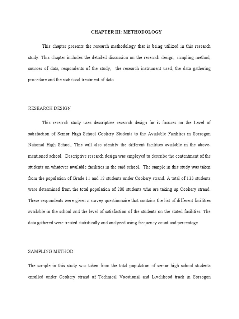 Cookery Students' Facility Satisfaction | PDF | Survey Methodology ...
