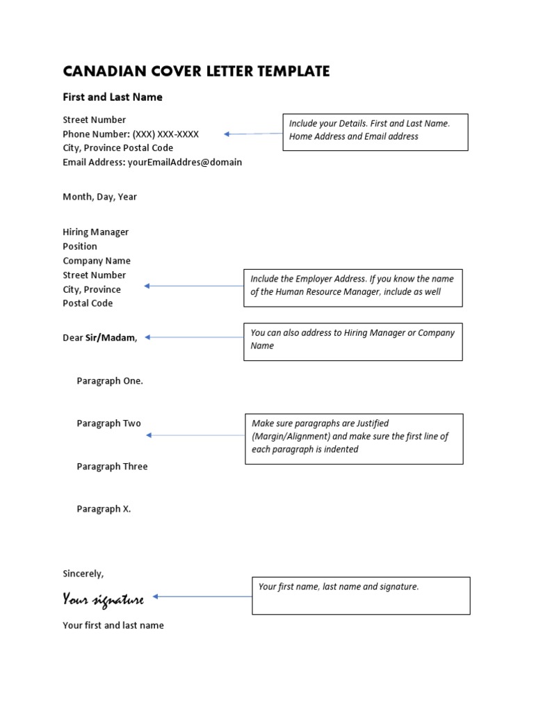 Canadian Cover Letter Template Guide | PDF