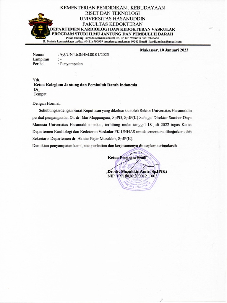 Surat Penyampaian 001 | PDF