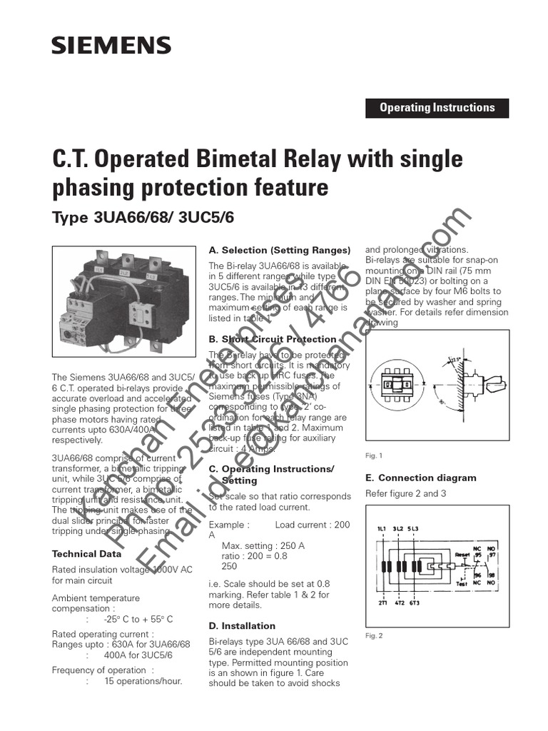 3ua66 68 3uc | Download Free PDF | Relay | Fuse (Electrical)