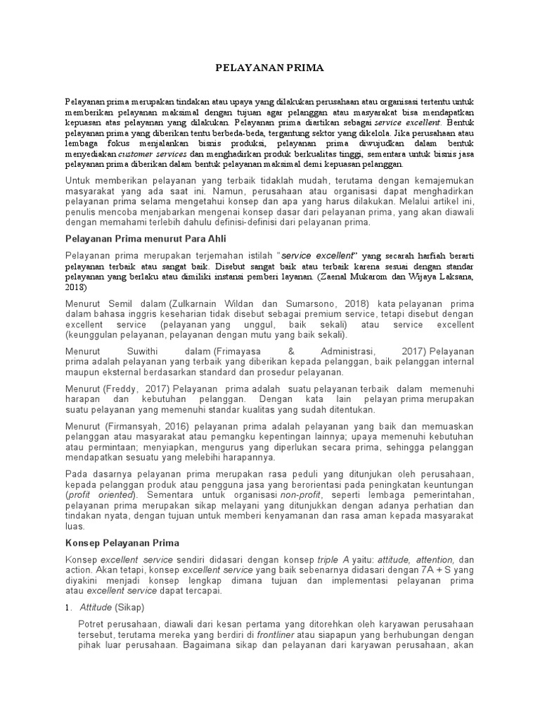 Pelayanan Prima | PDF