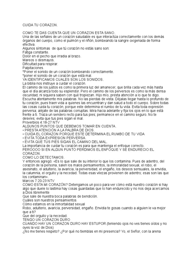 Cuida tu corazón: señales y sanación | PDF