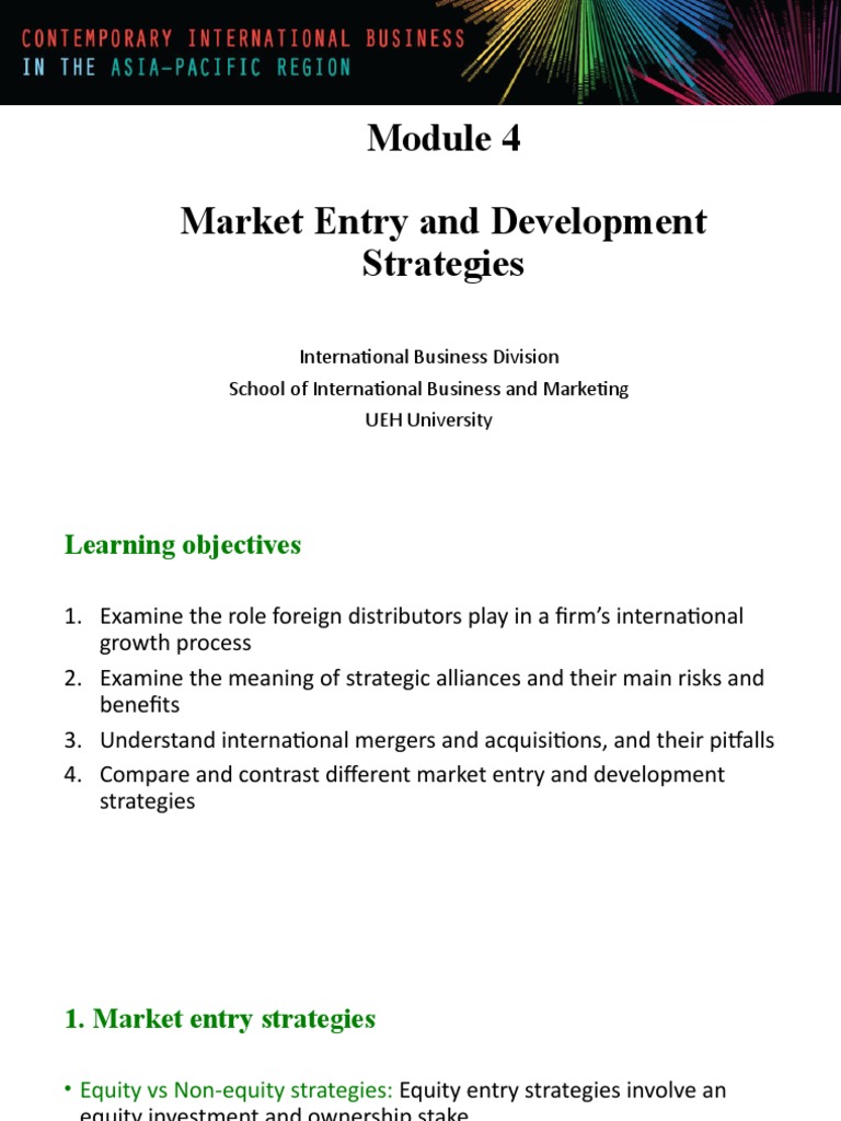 Module 4 Market Entry and Development Strategies | PDF | Mergers And ...