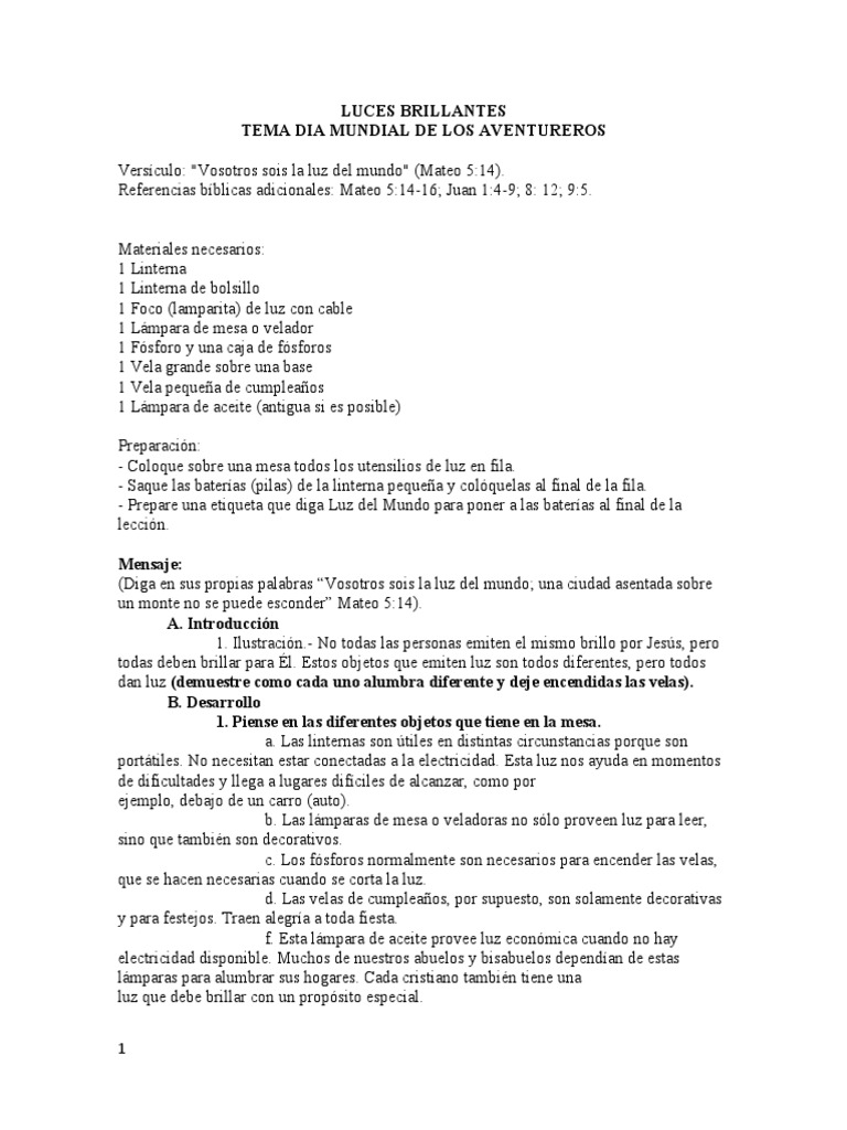 Tema Aventureros | PDF | Vela | Linterna