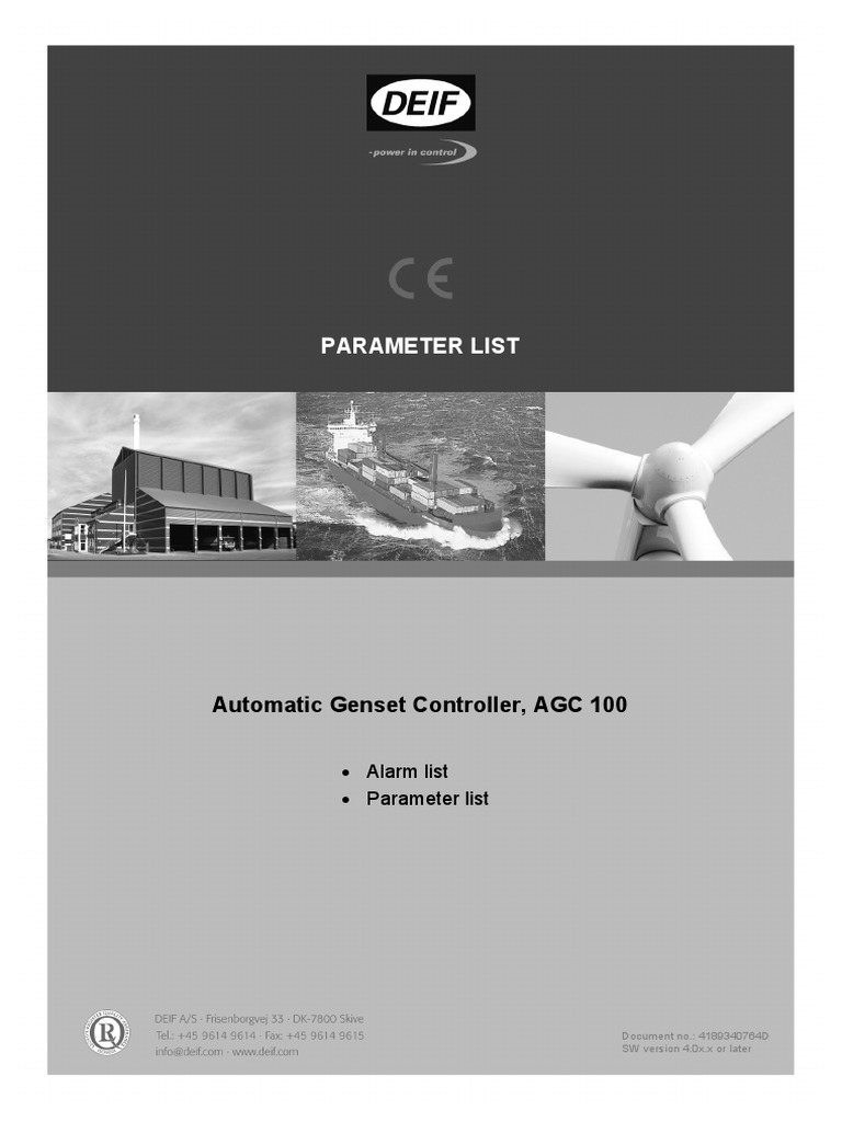 Agc 100 Parameter List 4189340764 Uk | PDF | Mains Electricity | Electric Generator