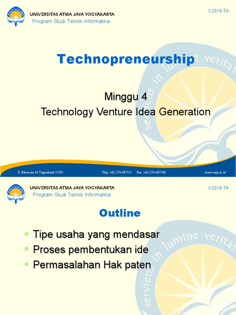 182-07-INF3562 Week 4 Technology Venture Idea Generation - TA | PDF | Seni