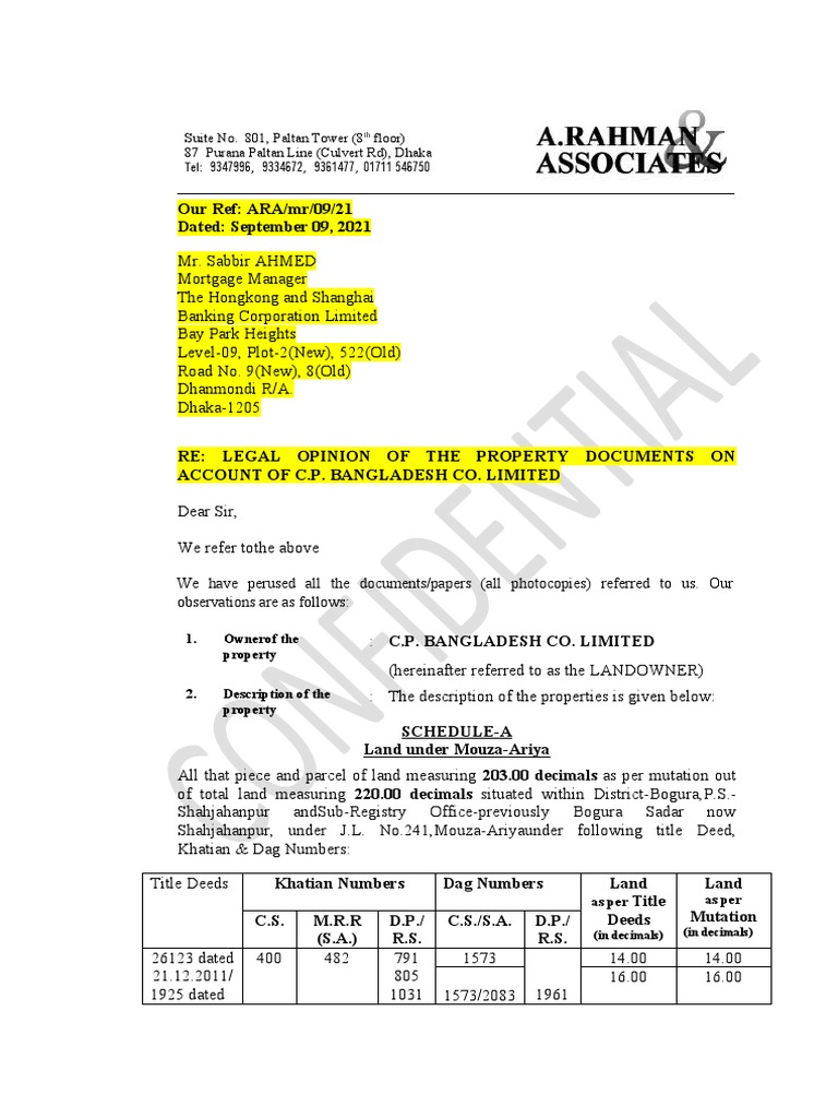 Vetting of Property-CP Bangladesh-2023 | PDF | Rights | Environmental Law