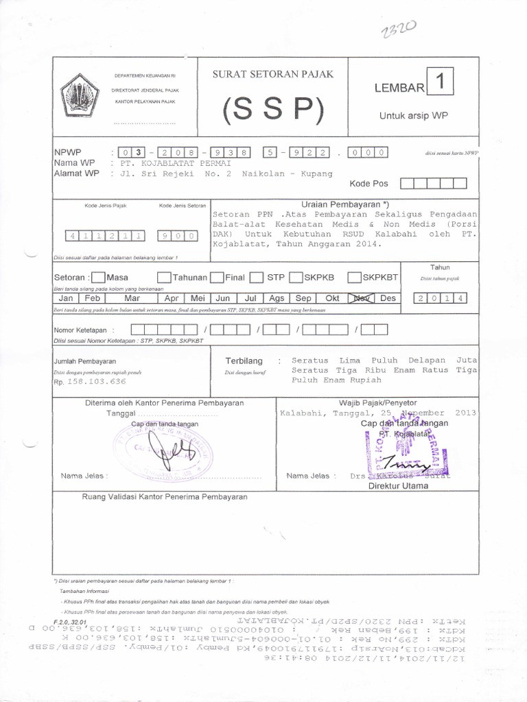 Surat Setoran Pajak | PDF