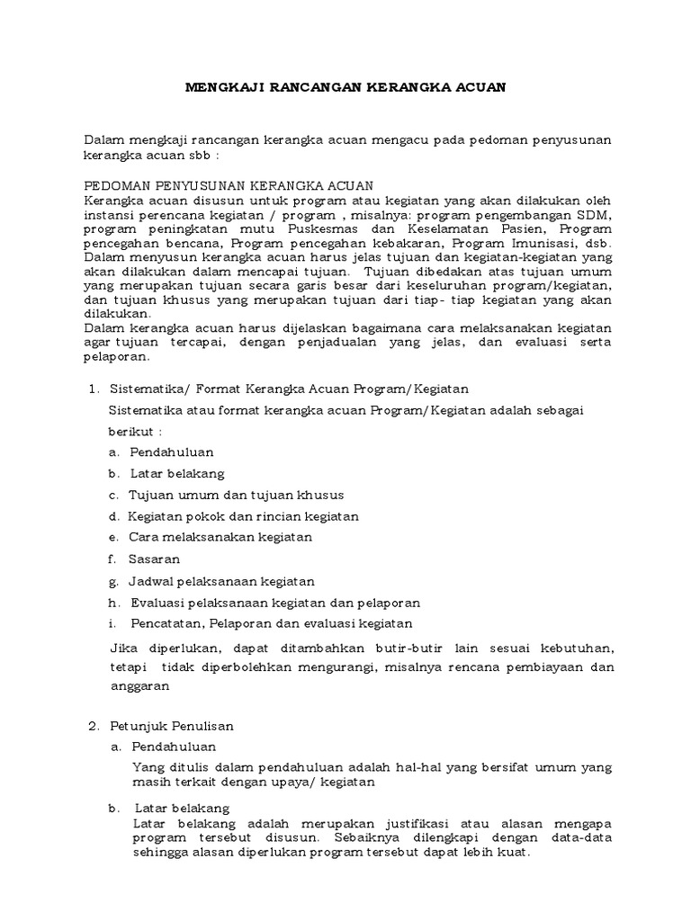 Mengkaji Kerangka Acuan LKP | PDF