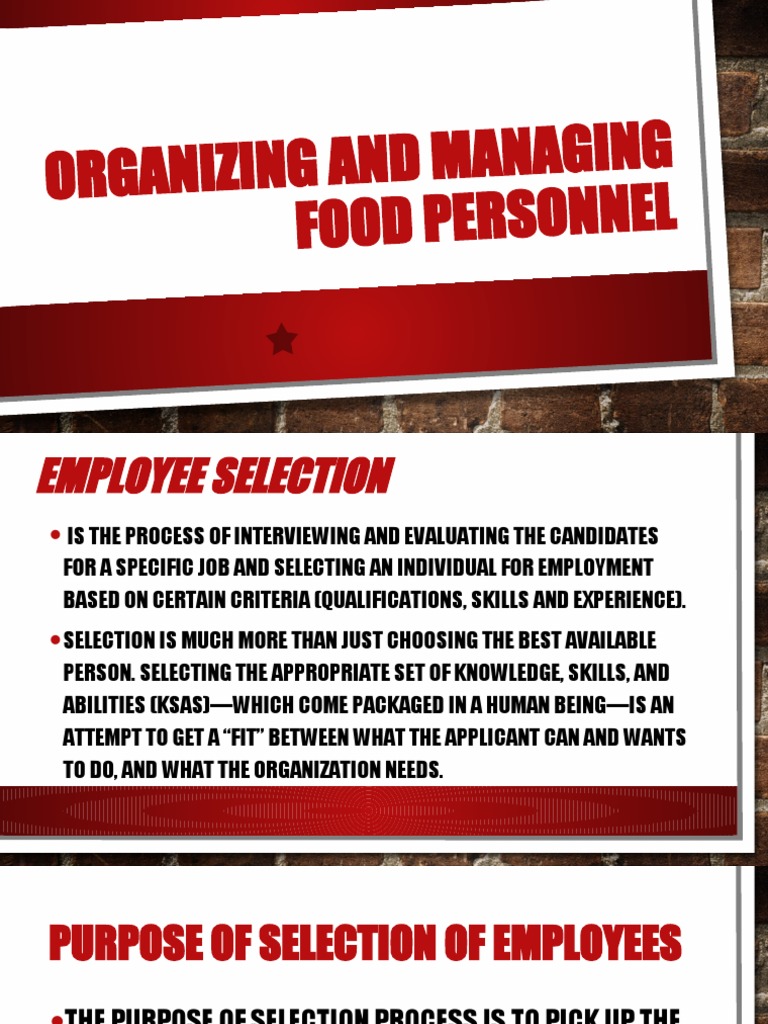 Food Personnel Management Strategies | PDF
