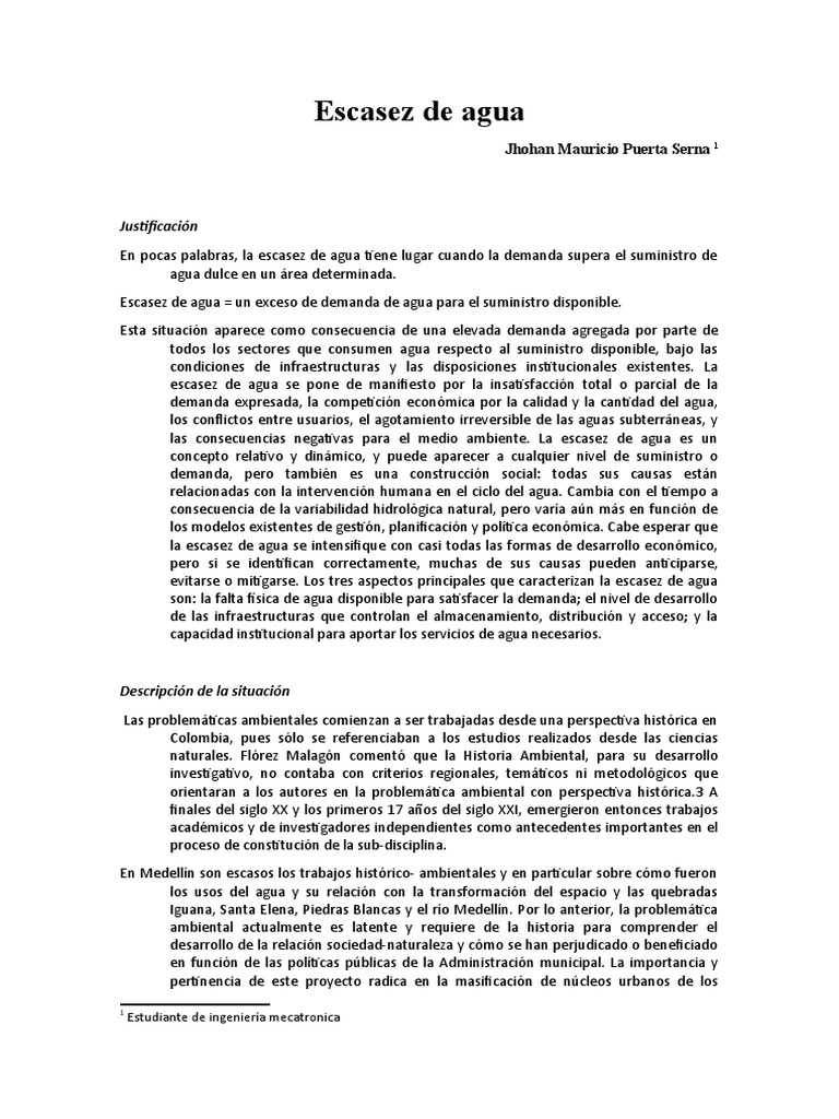 Escasez de Agua | PDF | Agua | Escasez de agua