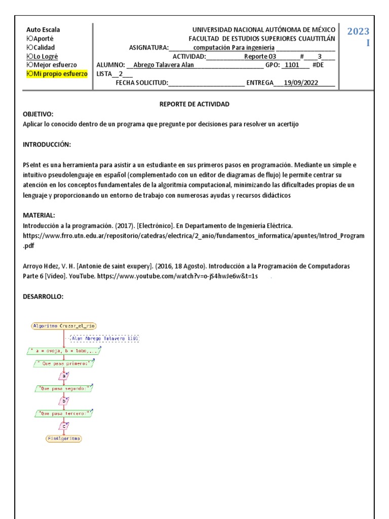 Reporte 03 Cruzar El Rio | PDF