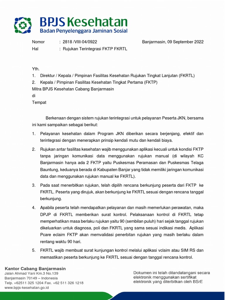 2818 - Rujukan Terintegrasi FKTP FKRTL | PDF