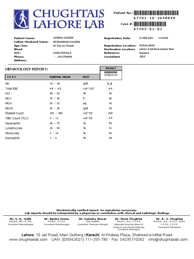 ReportViewer3 CBC | PDF | Pathology | White Blood Cell