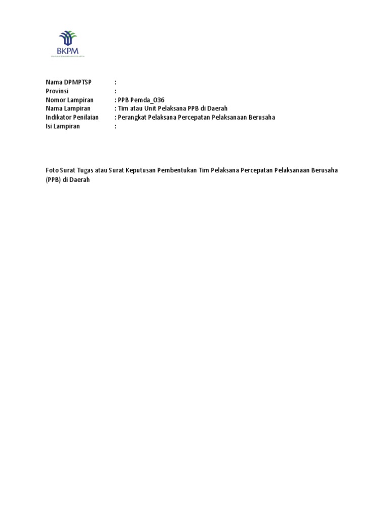 PPB Pemda_09_Peningkatan Iklim Investasi_Perangkat Pelaksana PPB (1) | PDF