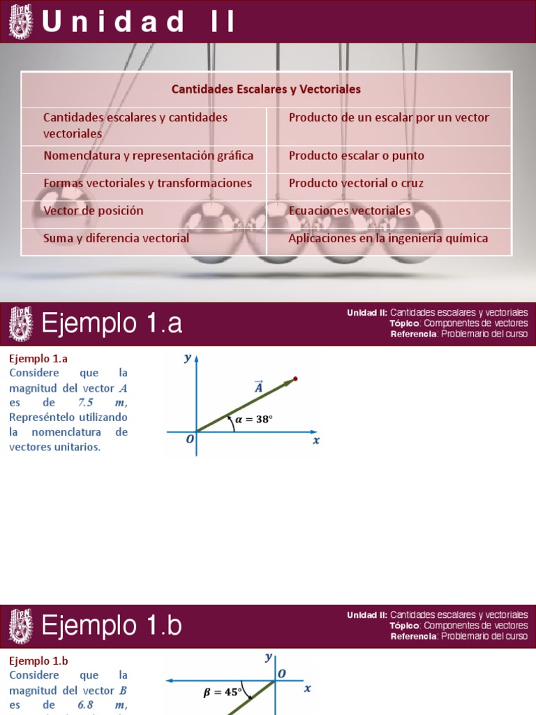 01.b - Cantidades Escalares y Vectoriales - Ejemplos para La Clase | PDF | Vector Euclidiano ...