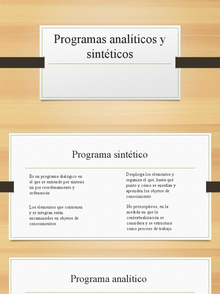 Programas Analíticos y Sintéticos | PDF | Comunicación | Plan de estudios