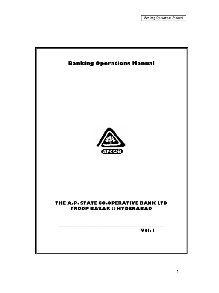 Banking Operations Manual Overview | PDF | Transaction Account ...