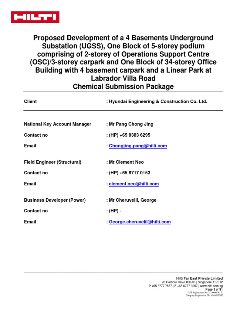 Chemical Submission (RE500 V3) | PDF