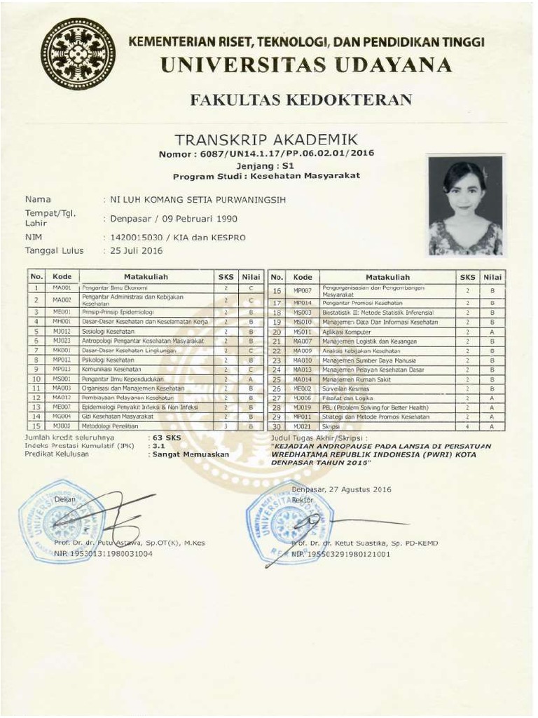 Transkrip SKM PDF | PDF