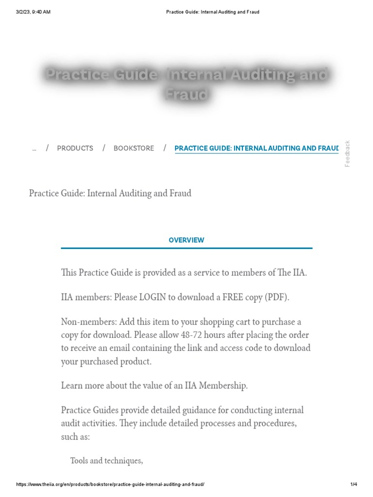 Practice Guide - Internal Auditing and Fraud | PDF | Internal Audit | Audit