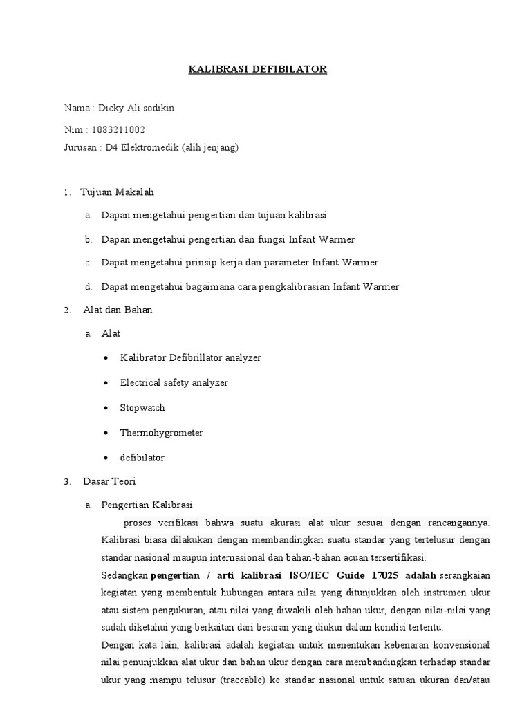 Kalibrasi Defibrillator | PDF