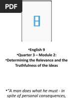 Grade9 Module 2.2b Analyzing Literature To Understand Unchanging Values | PDF | Learning ...