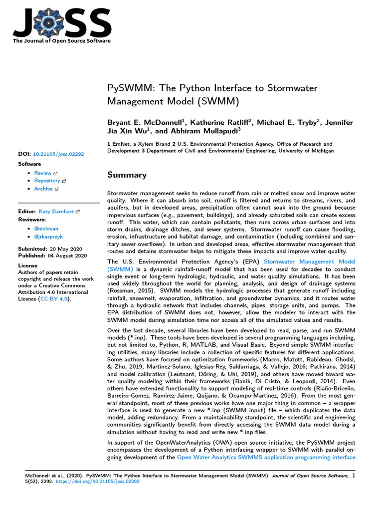 Py SWMM | PDF | Surface Runoff | Stormwater