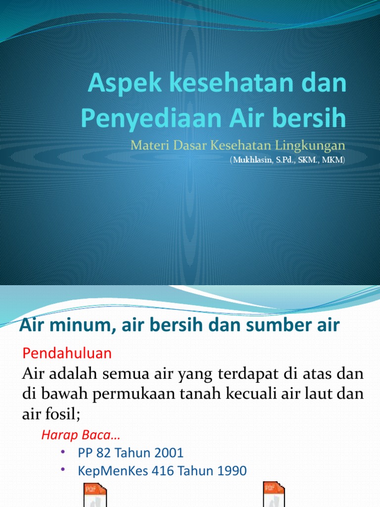 Aspek Kesehatan Dan Penyediaan Air Bersih | PDF | Kesehatan Holistik ...