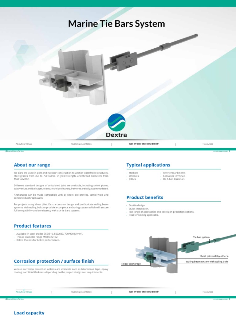 Dextra Marine Tie Bars Brochure 2022 en | PDF | Deep Foundation | Screw