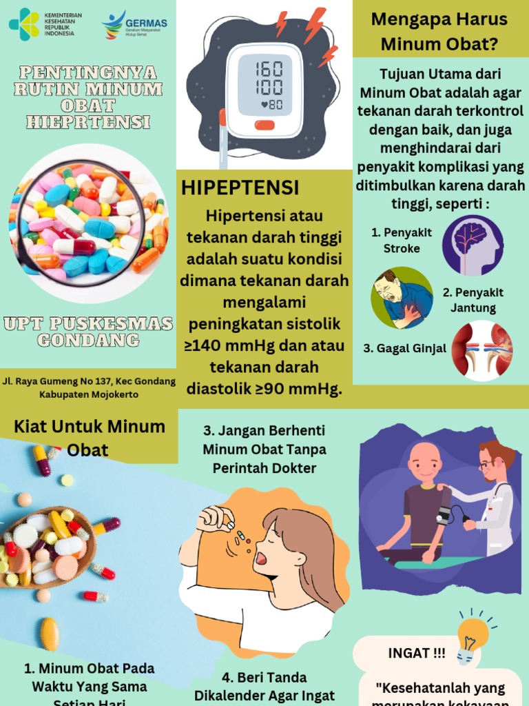 Leaflet Pentingnya Minum Obat Hipertensi | PDF