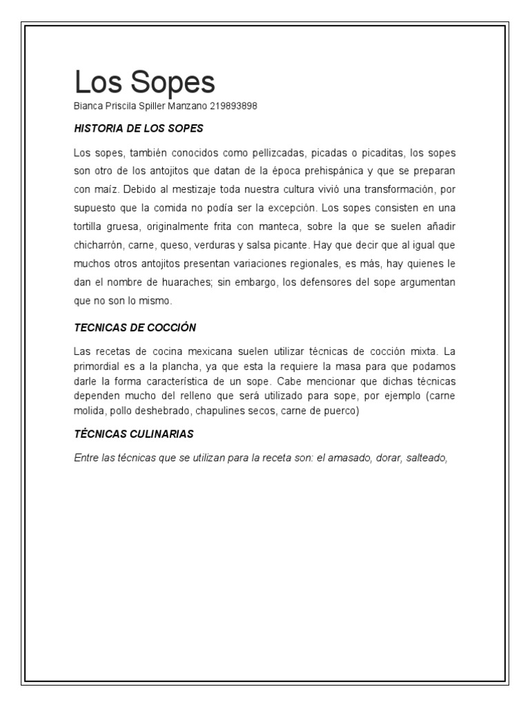 Sopes | PDF | Cocina norteamericana | Cocina latinoamericana