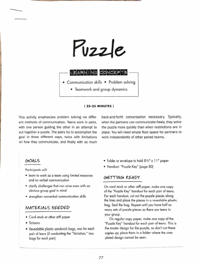 Puzzle Team Building | PDF