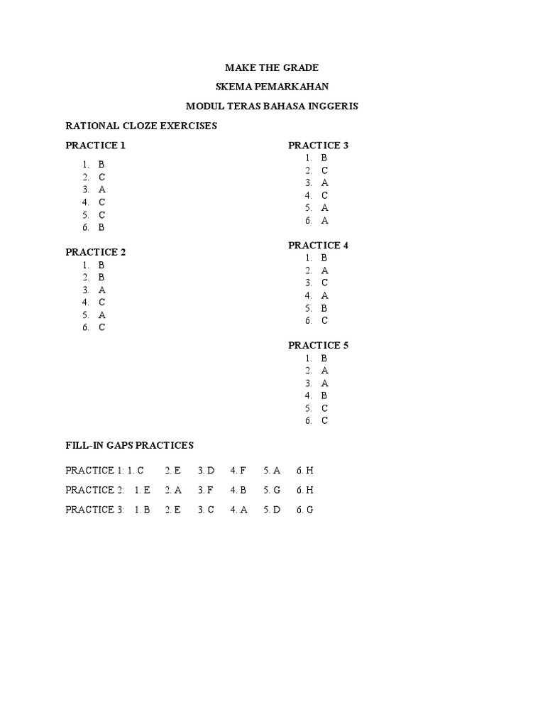 Make the Grade: English Exercises | PDF