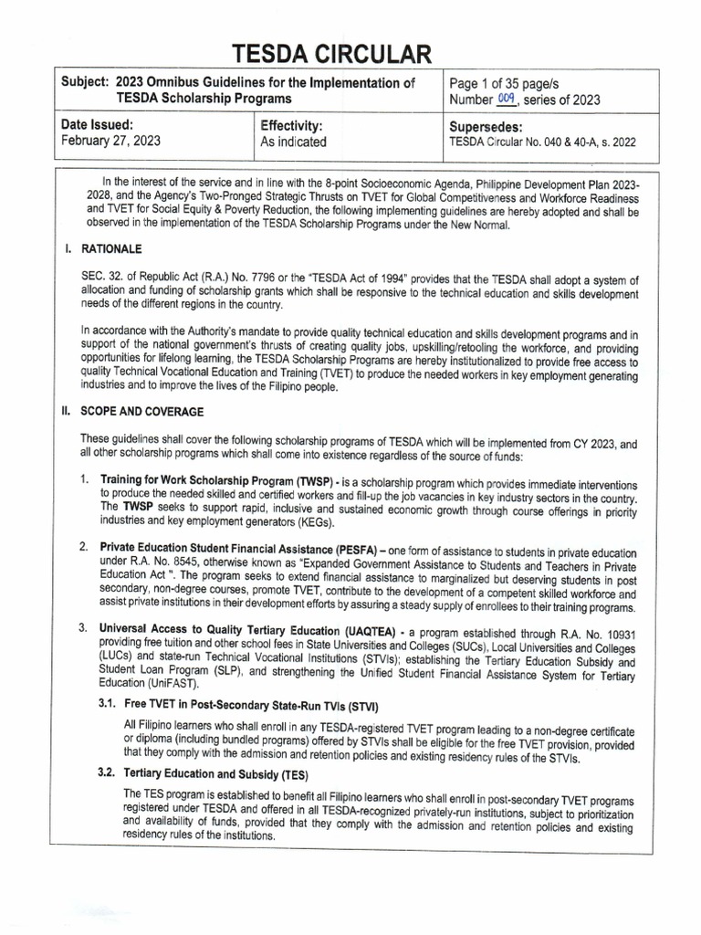 FY 2023 Private Education Student Financial Assistance (PESFA ...