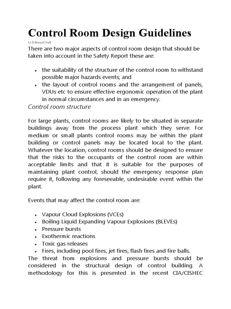 Control Room Design | PDF | Lighting | Communication