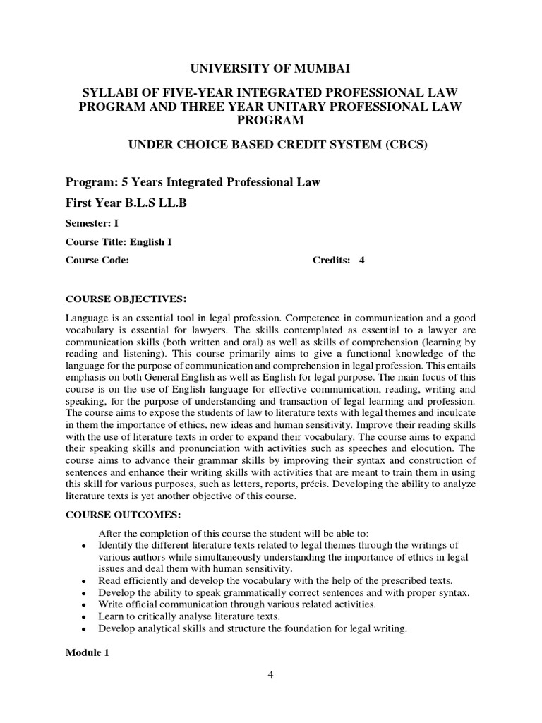 Syllabus Paper-BLS LLB 5 Year-First Year | PDF | Logic | State (Polity)