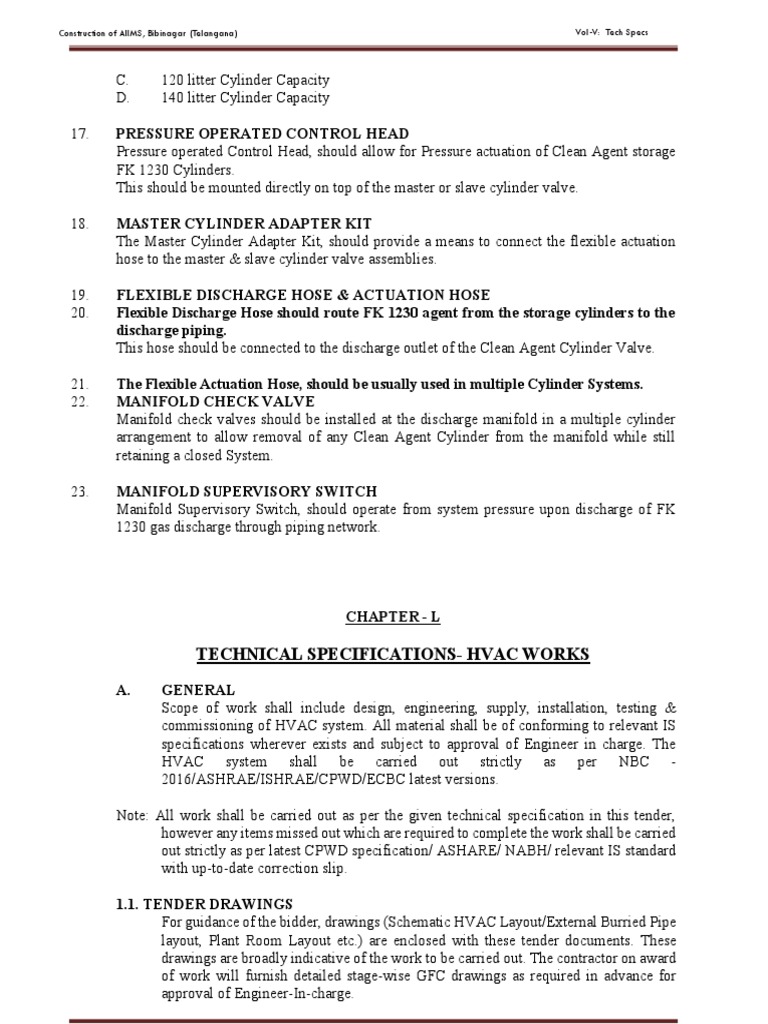 Hvac - Tech Specifications | PDF | Pipe (Fluid Conveyance) | Heat Exchanger