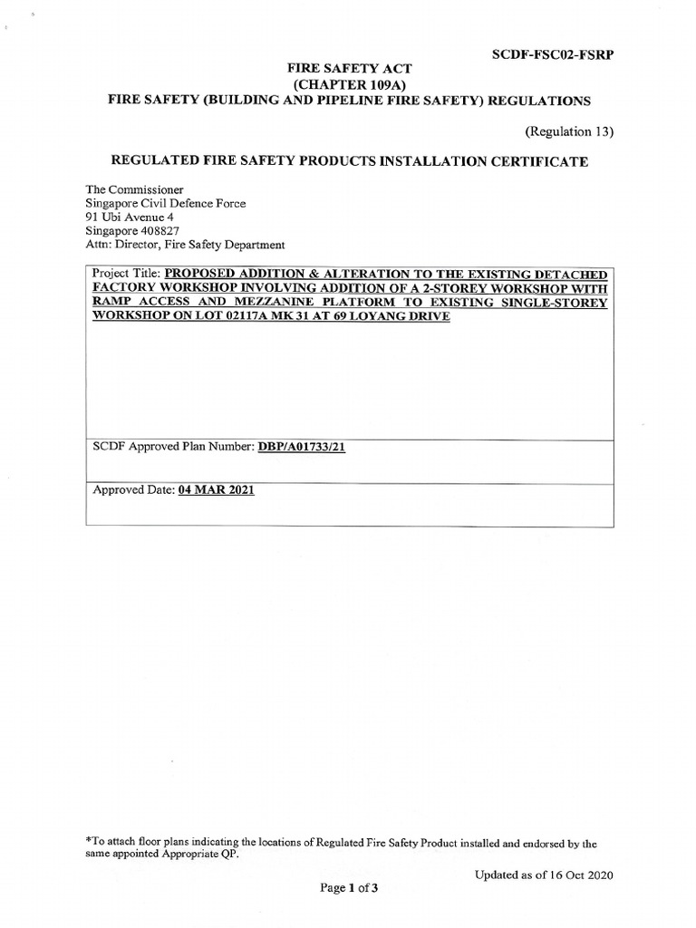 SCDF FSC02 - Fire Rated Spraying Material | PDF