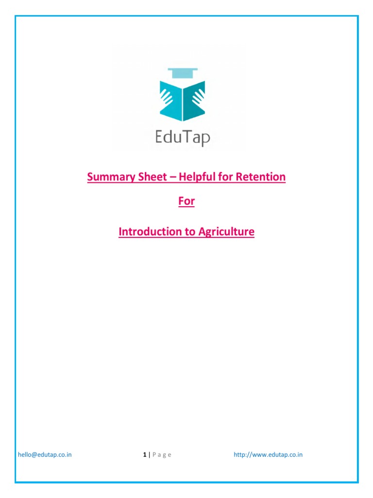 ARD Summary Sheets | PDF | Agriculture | Green Revolution