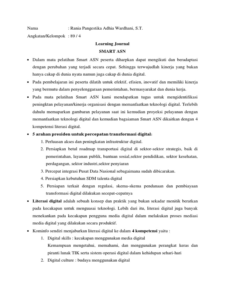 Learning Journal Smart ASN | PDF