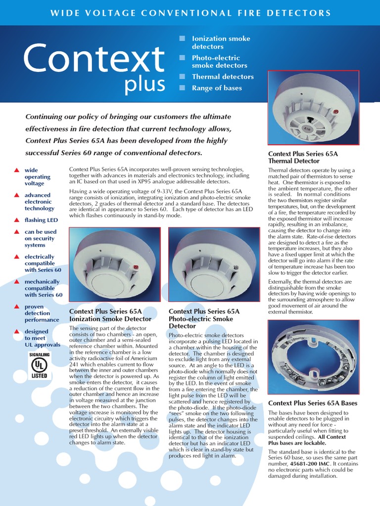 CONTEXT PLUS Smoke Detector & Heat Detector | PDF | Light Emitting ...