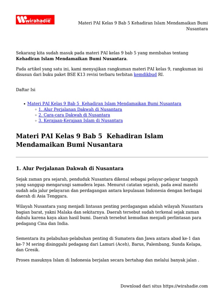 Materi PAI Kelas 9 Bab 5 | PDF