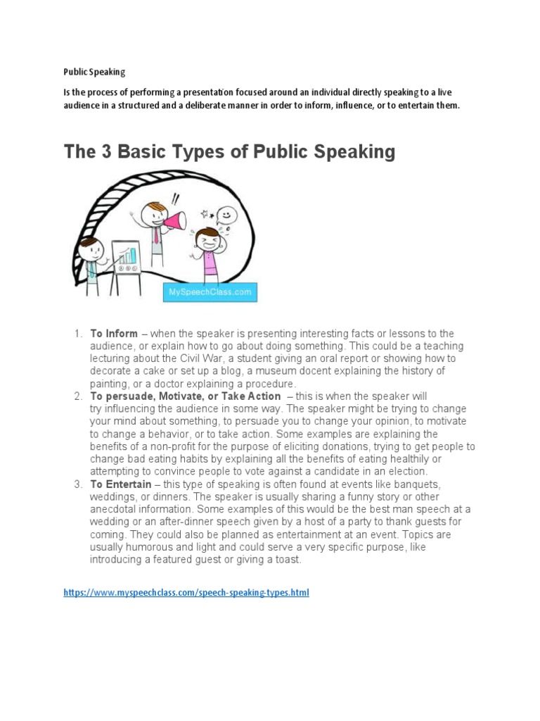 The Three Main Types of Public Speaking: To Inform, To Persuade, and To ...