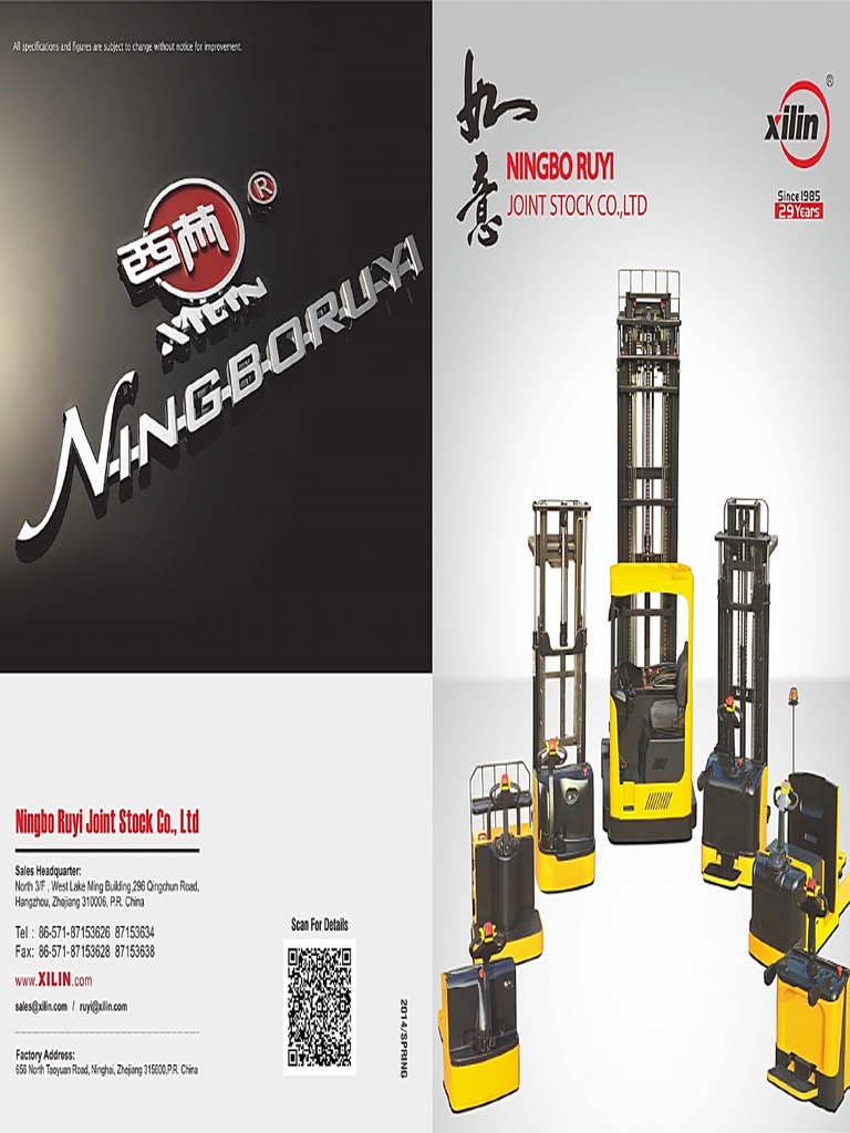 Xilin Catálogo 2014 Porta Paletes e Stackers | PDF | Pallet | Forklift