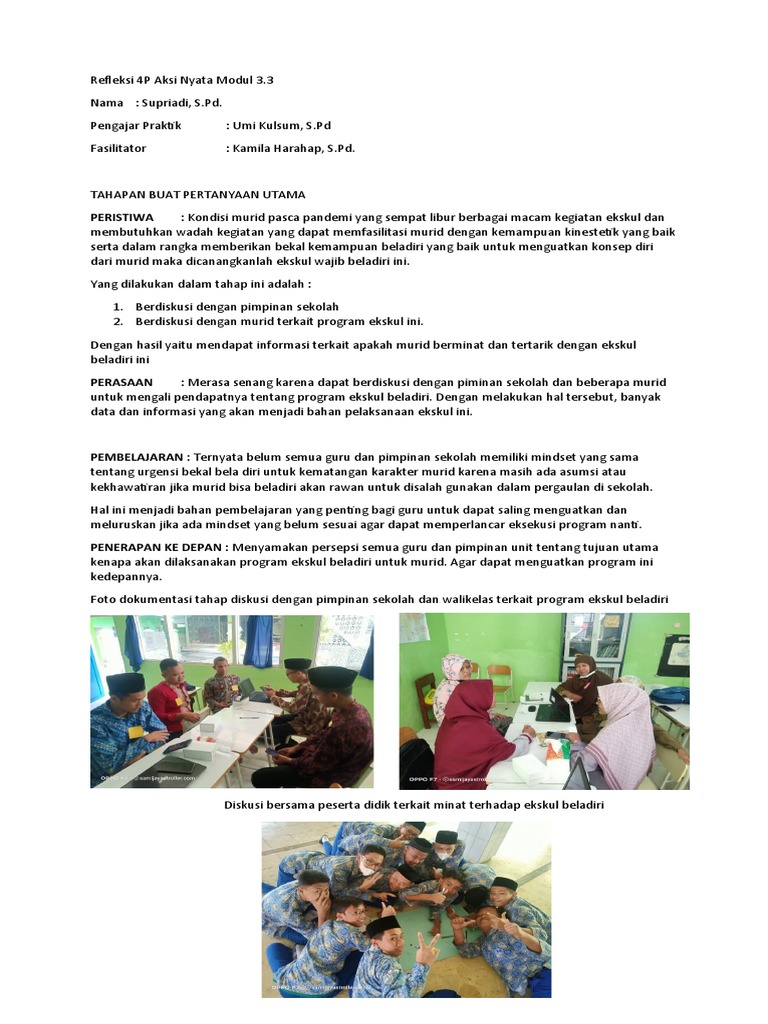 Refleksi 4P Aksi Nyata Modul 3 | PDF